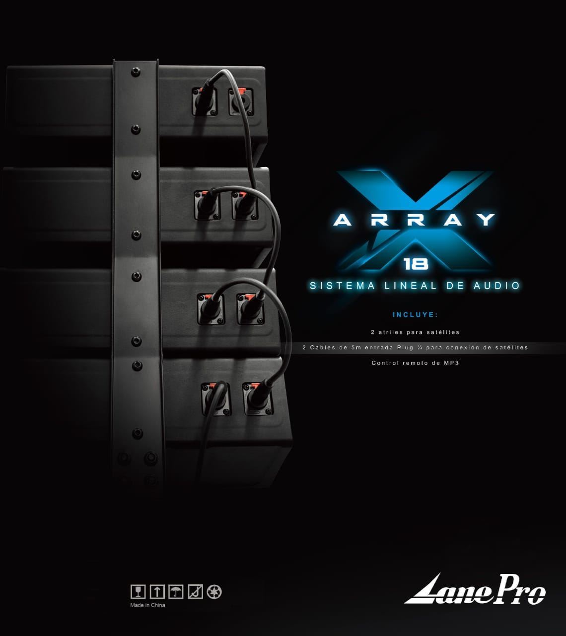 Lane Pro X-Array 18" 2000W Powered Line Array System WithDSP | SBR Pro ...