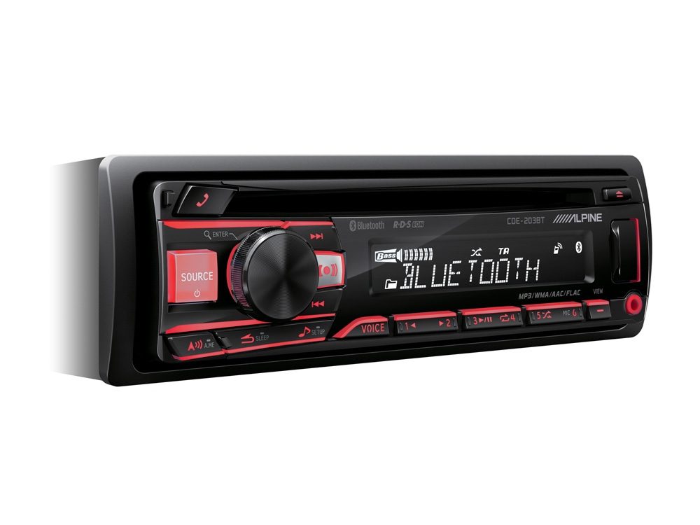 Alpine CDE-203BT - CD/USB Single Din Radio W/Bluetooth | SBR Pro Sound