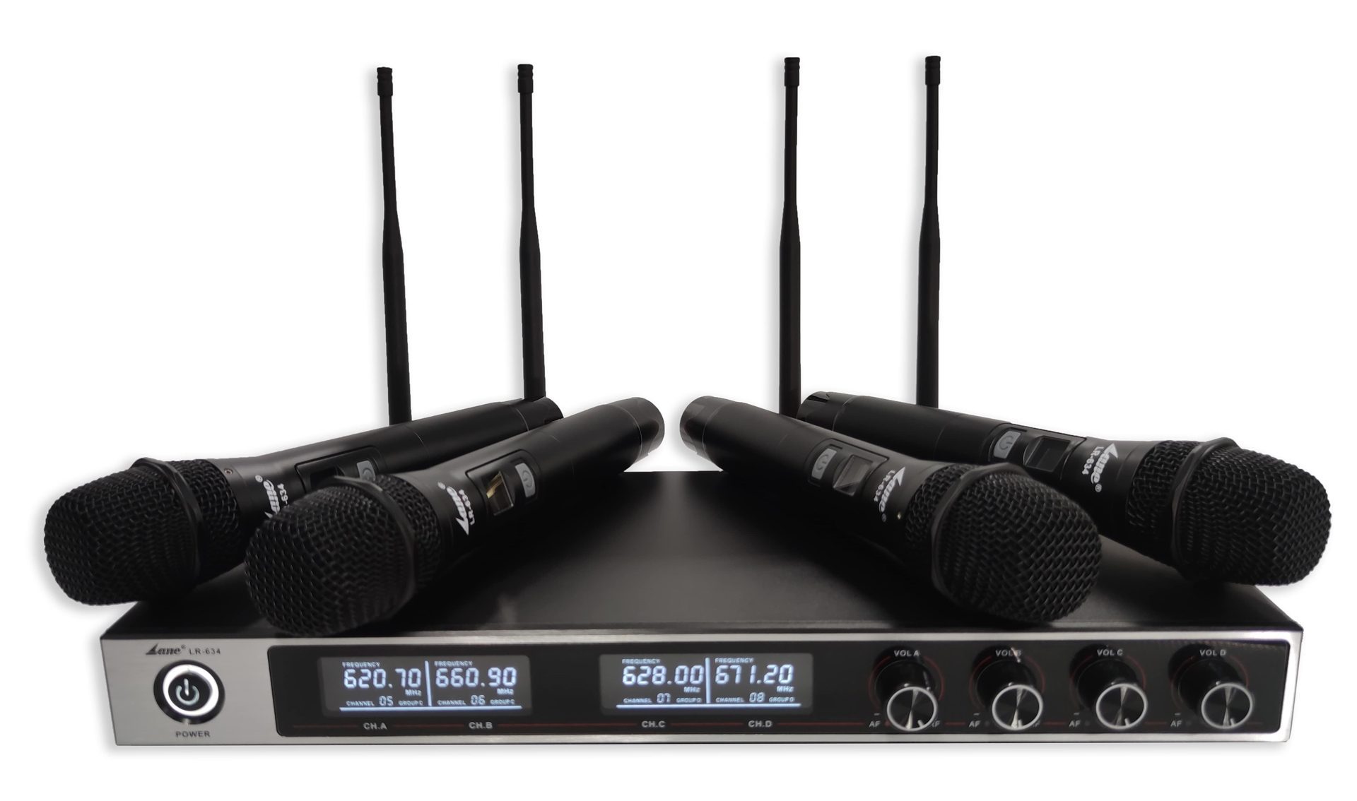 Lane LR-634 Pro 4-Piece Handheld Wireless Microphone System | SBR Pro Sound