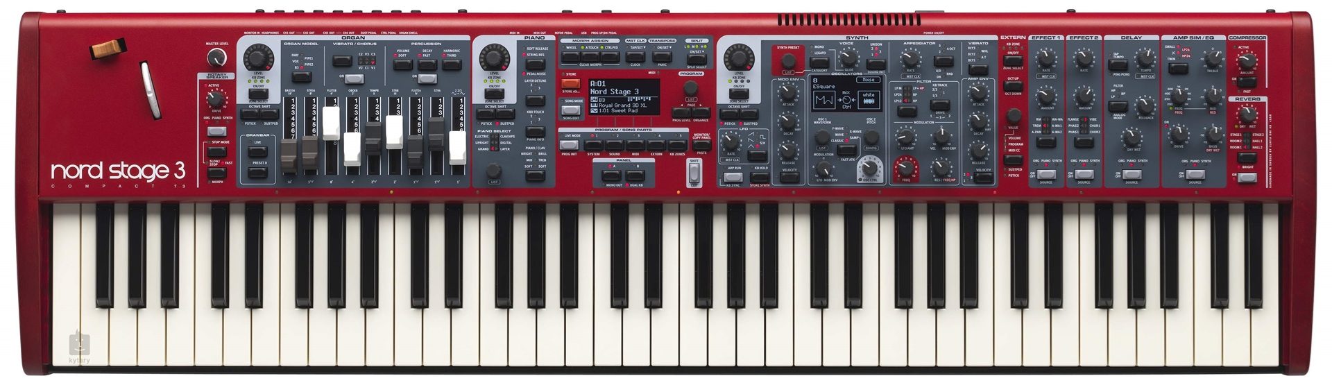 Nord Stage 3 Compact73 Key Semi Weighted Stage Keyboard | SBR Pro Sound