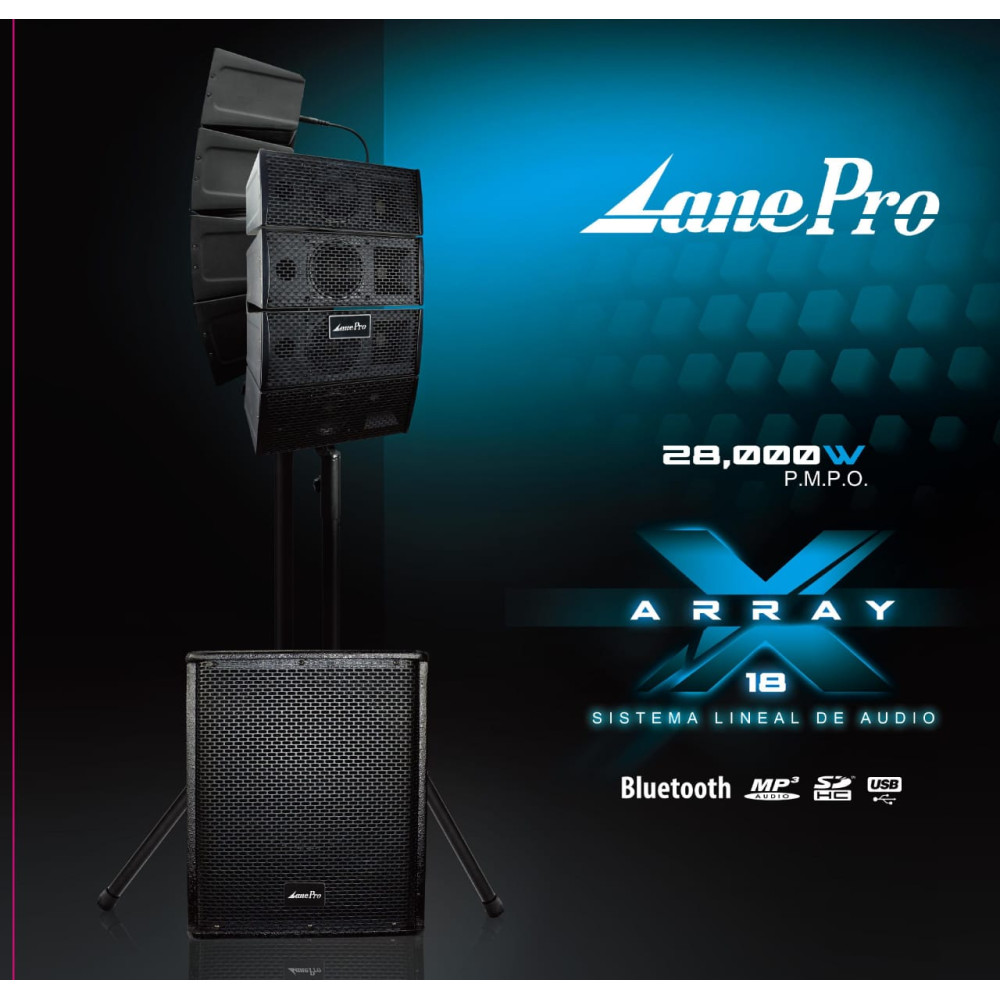 Lane Pro X-Array 18" 2000W Powered Line Array System WithDSP | SBR Pro ...
