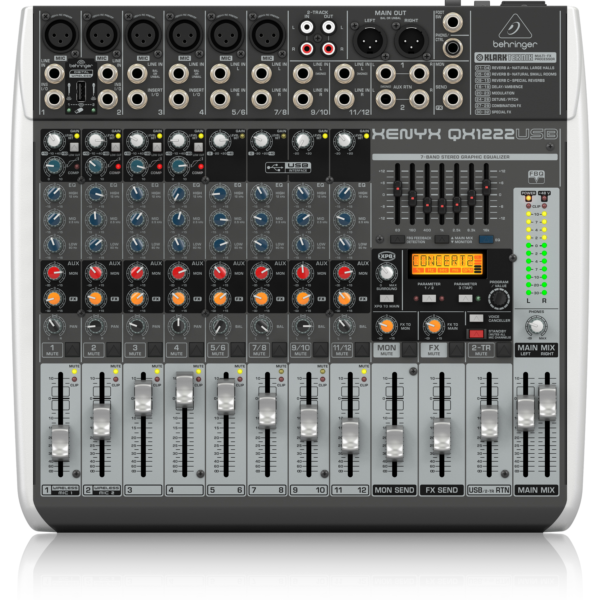 Behringer QX1222USB 12ch Desk Mixer With FX | SBR Pro Sound