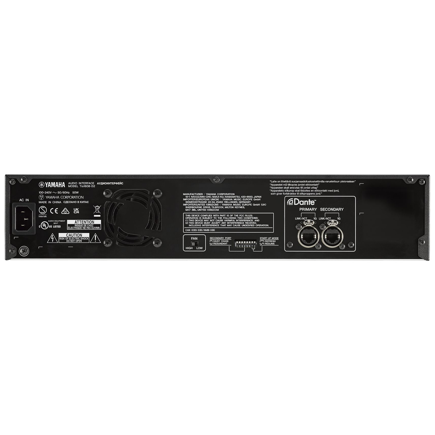 Yamaha Tio1608-D2 Professional Digital Stagebox – 16 Mic Inputs, 8 ...