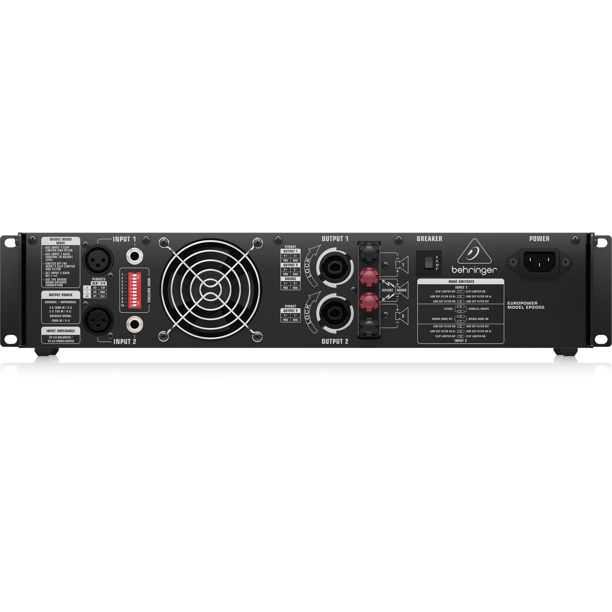 Behringer EP2000 -Professional 2000W Stereo Power Amplifier | SBR Pro Sound