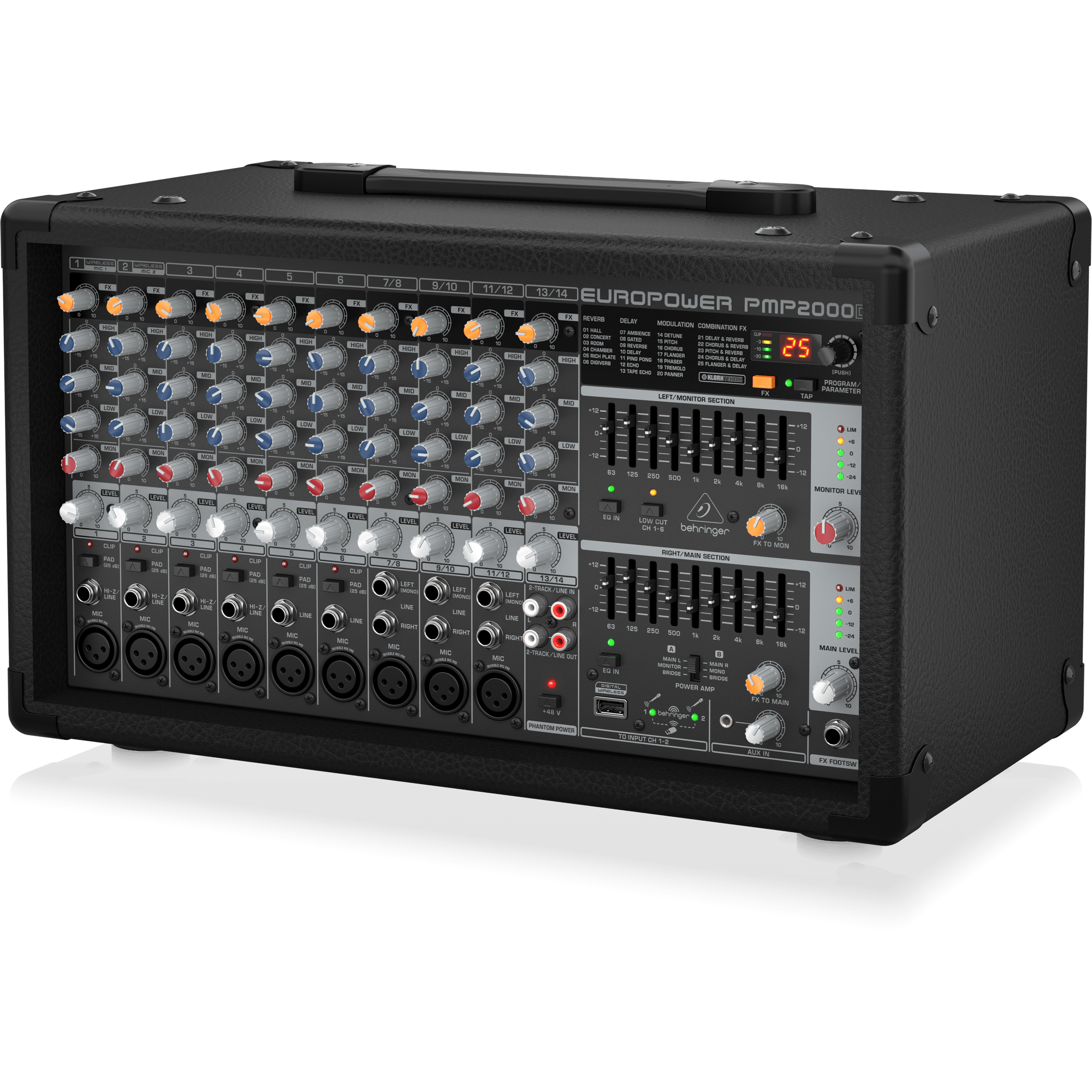 Behringer Euro PMP2000D 2000W14-Channel Powered Mixer SBR Pro Sound