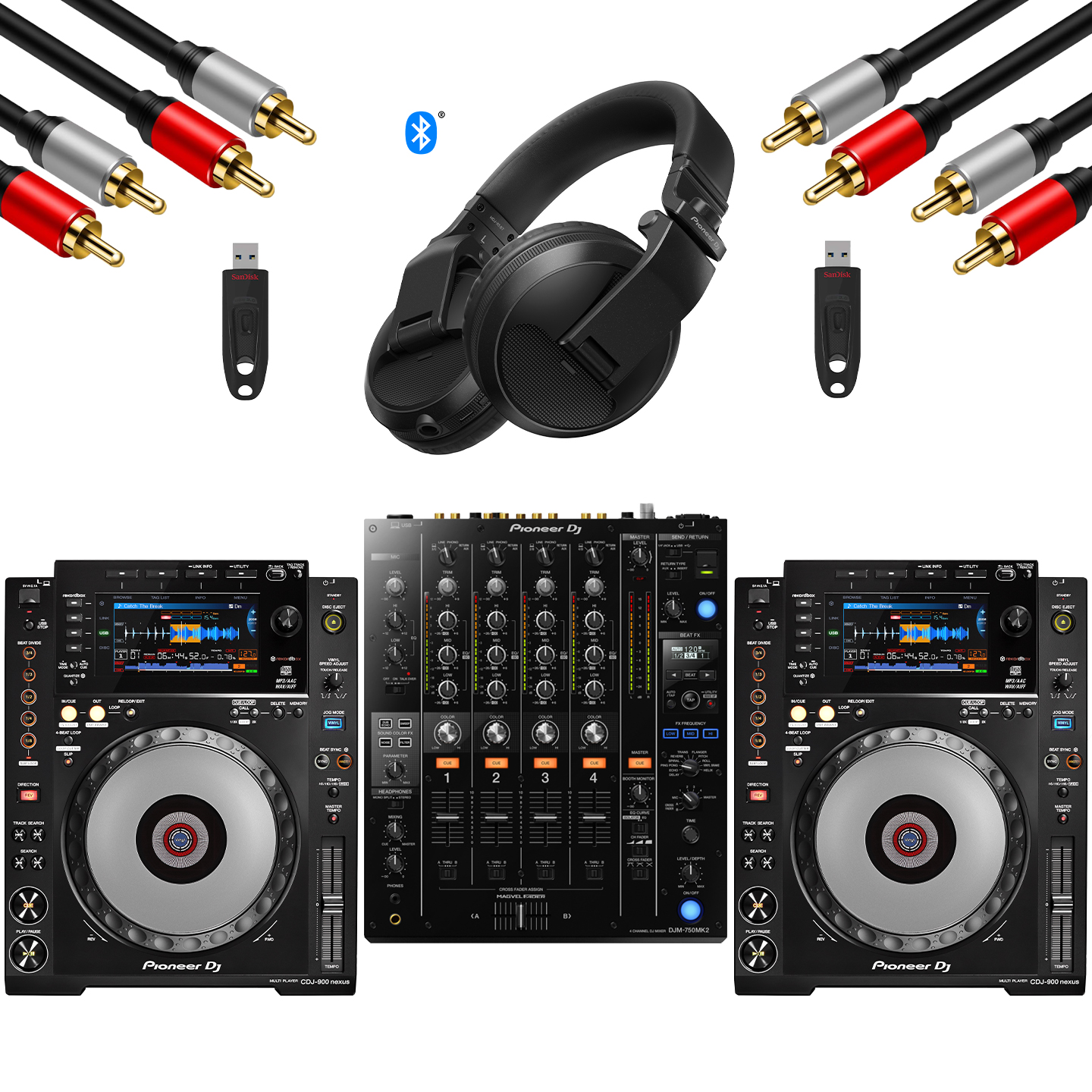 Pioneer DJ CDJ-900NXS + DJM-750MK2 Multimedia Combo | SBR Pro Sound