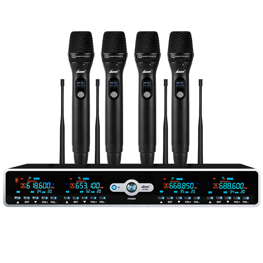 Lane LR-664 Professional 4-Piece Wireless Handheld Mic System | SBR Pro ...