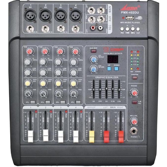 Lane PMX-42DU 4-Channel Powered Mixer W/USB | SBR Pro Sound
