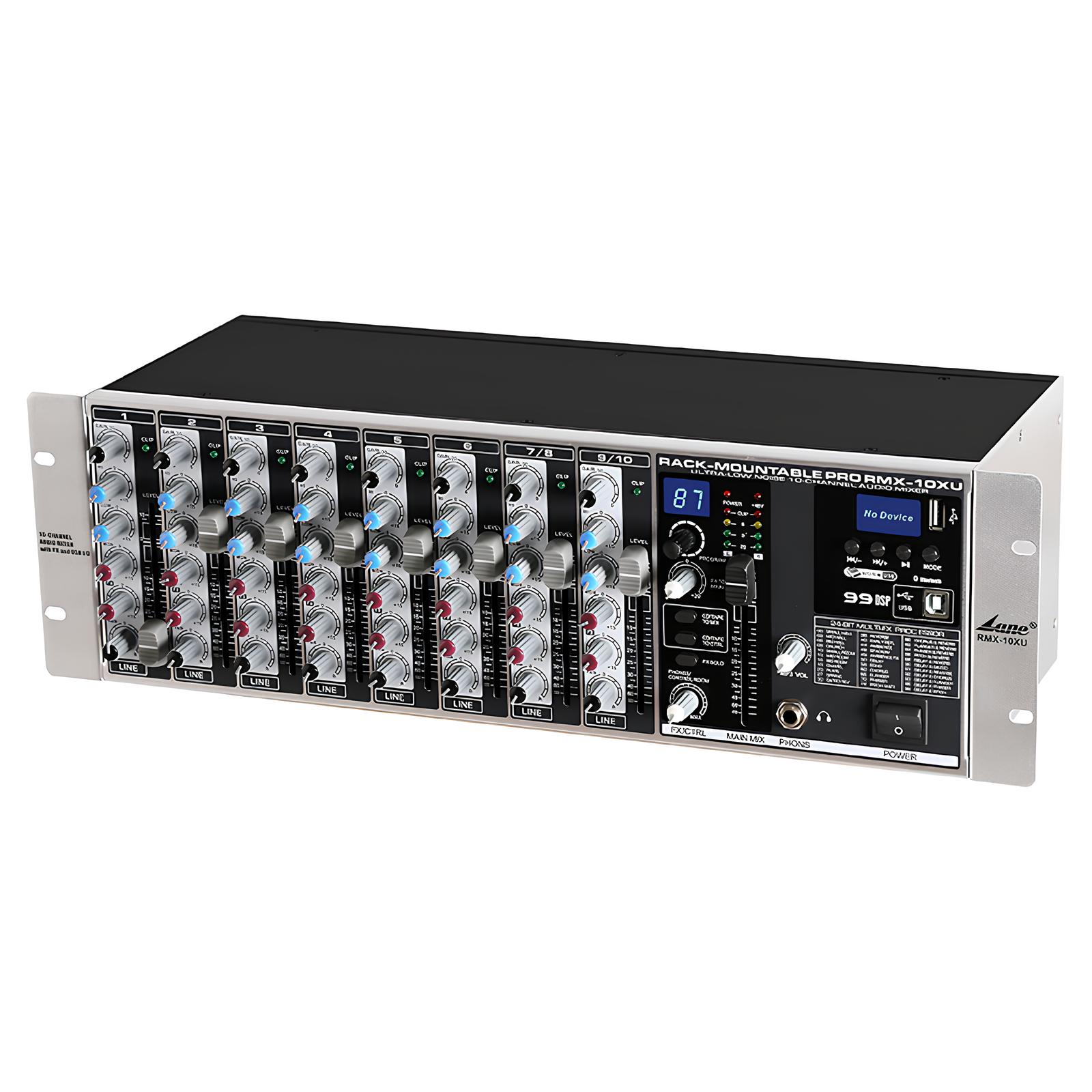 Lane RMX-10XU 10-Channel Rack Mount Mixer W/EFX, Bluetooth | SBR Pro Sound