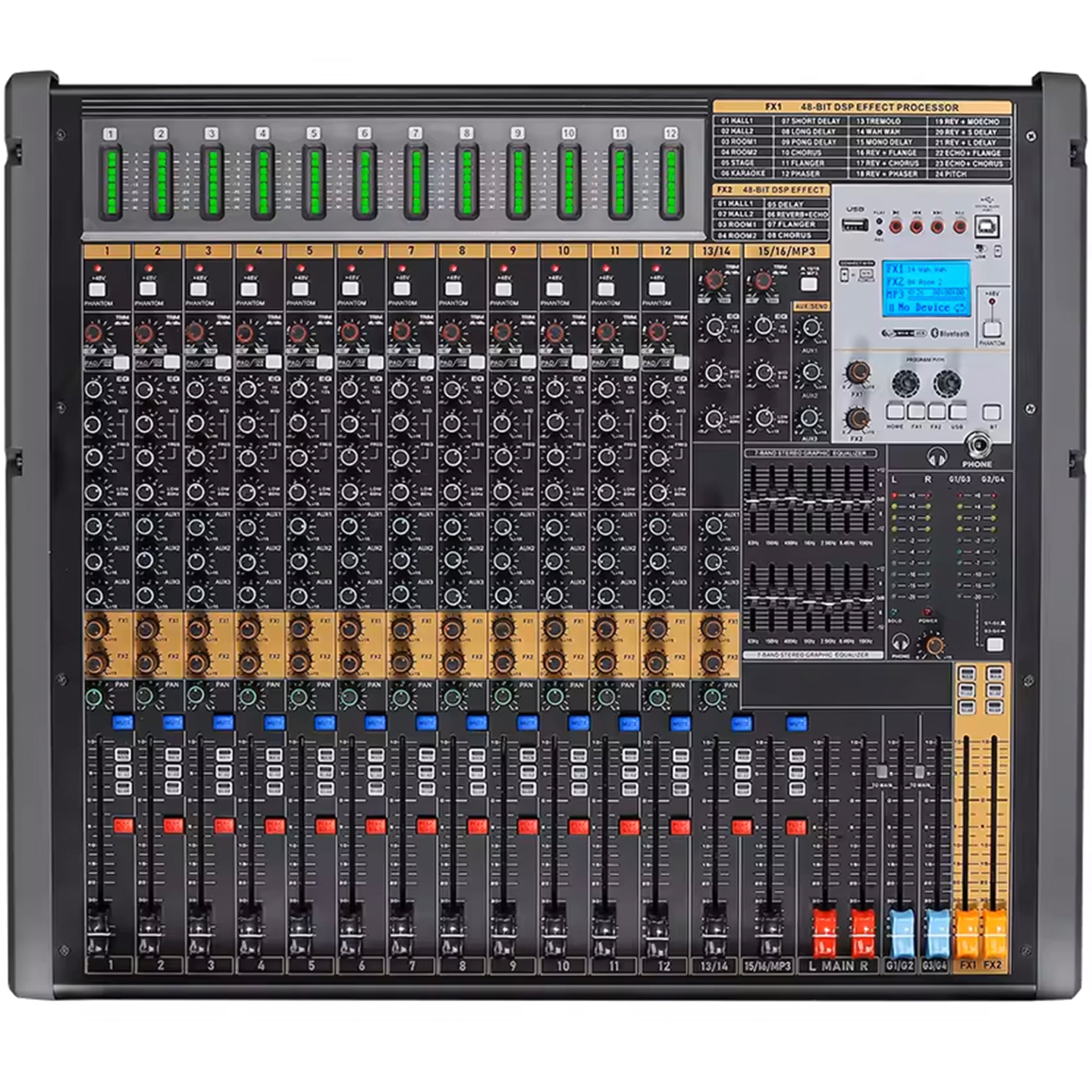 Lane Pro TFB-16 Professional 16-Channel Desk Mixer | SBR Pro Sound