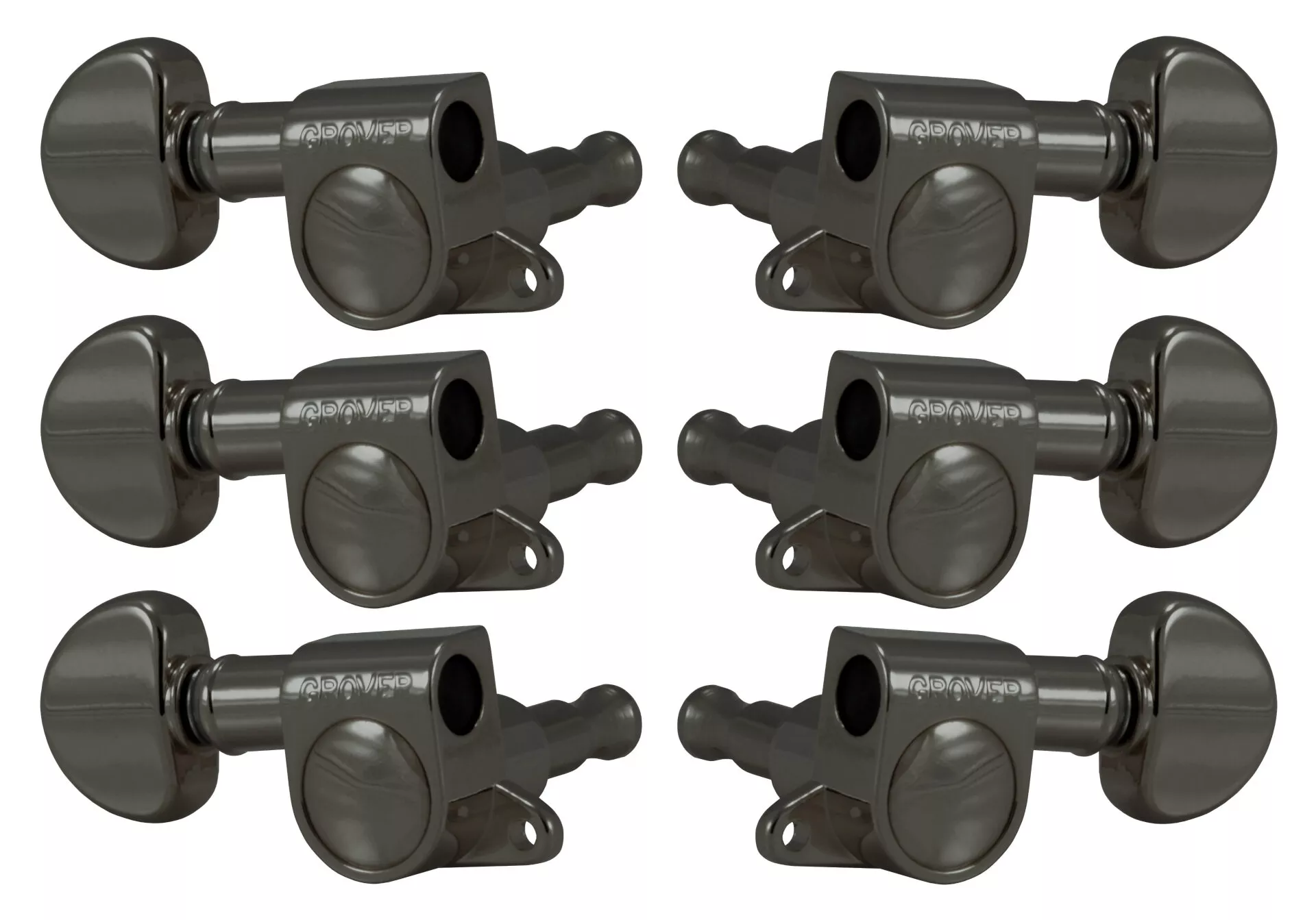 Grover Mini Rotomatics 205 - Black Nickel 14:1 Ratio Machine Heads ...