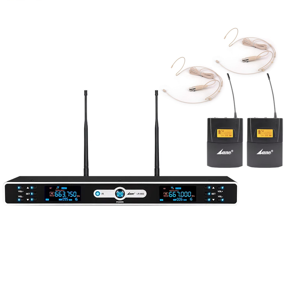 Lane LR-662 Professional Dual Headset Wireless Mic Set| SBR Pro Sound