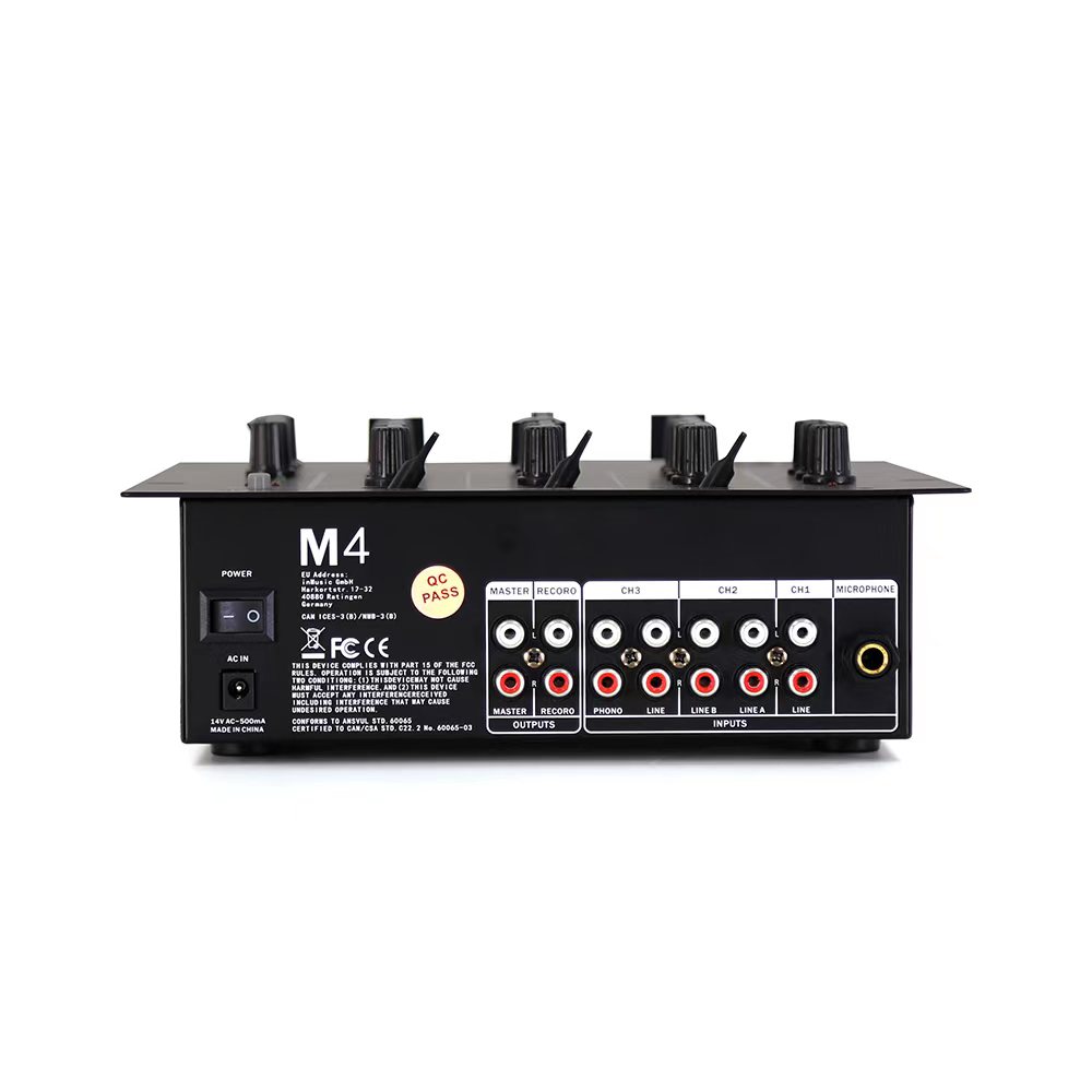 Lane Pro M4 USB 3-Channel DJ Mixer W/USB Media | SBR Pro Sound