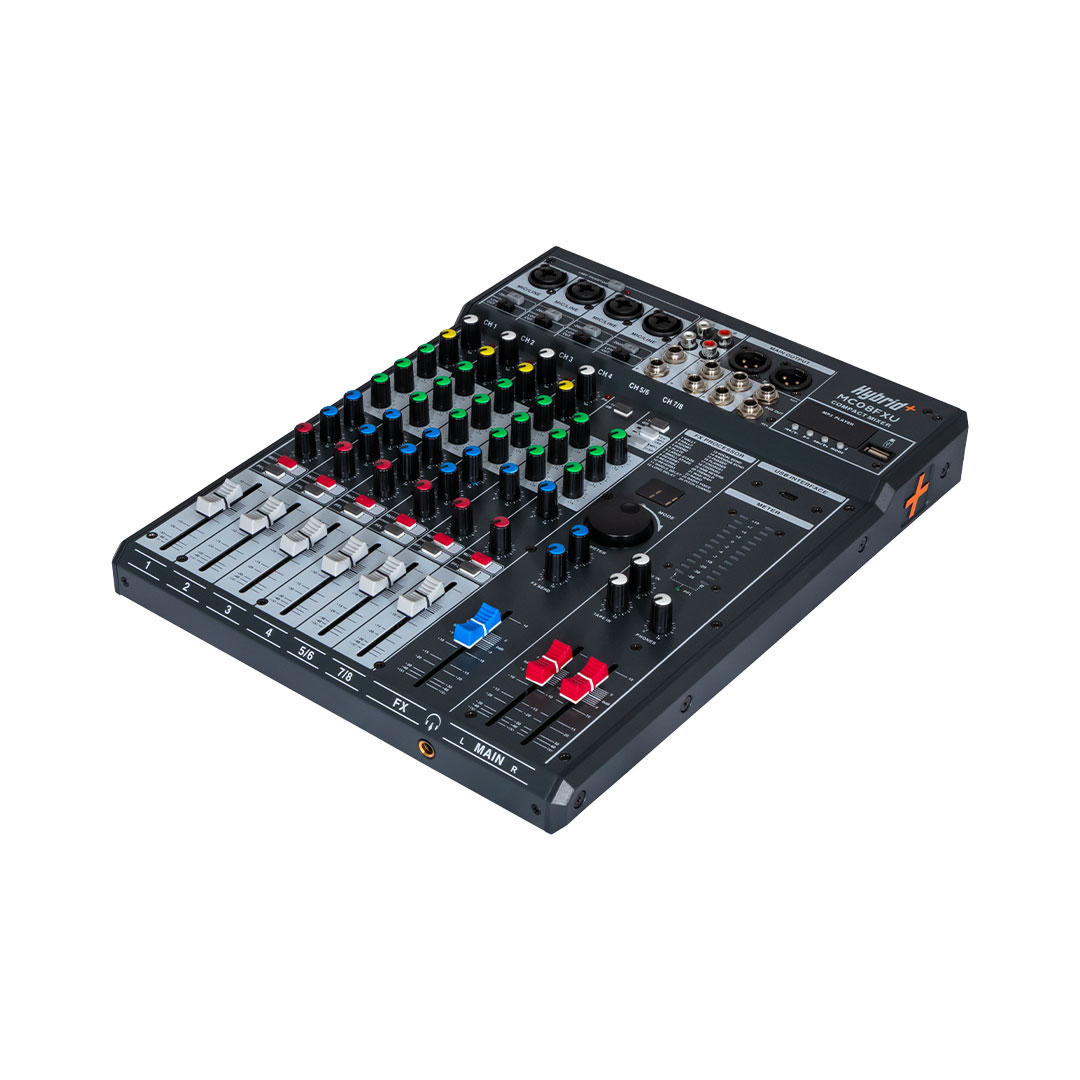 Hybrid+ MC08FXU - 8-Channel Compact Analogue Mixer | SBR Pro Sound