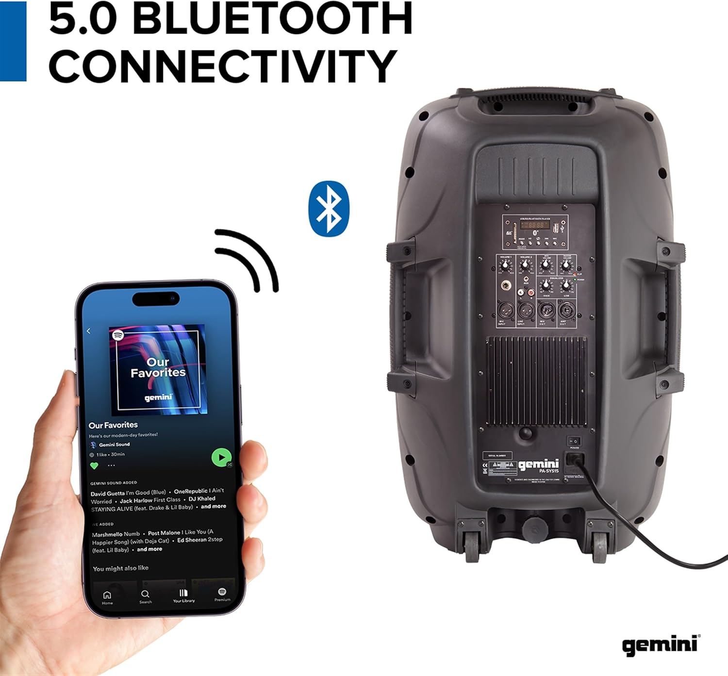 Gemini PA SYS15 15-Inch Bluetooth Active/Passive Pa System| SBR Pro Sound
