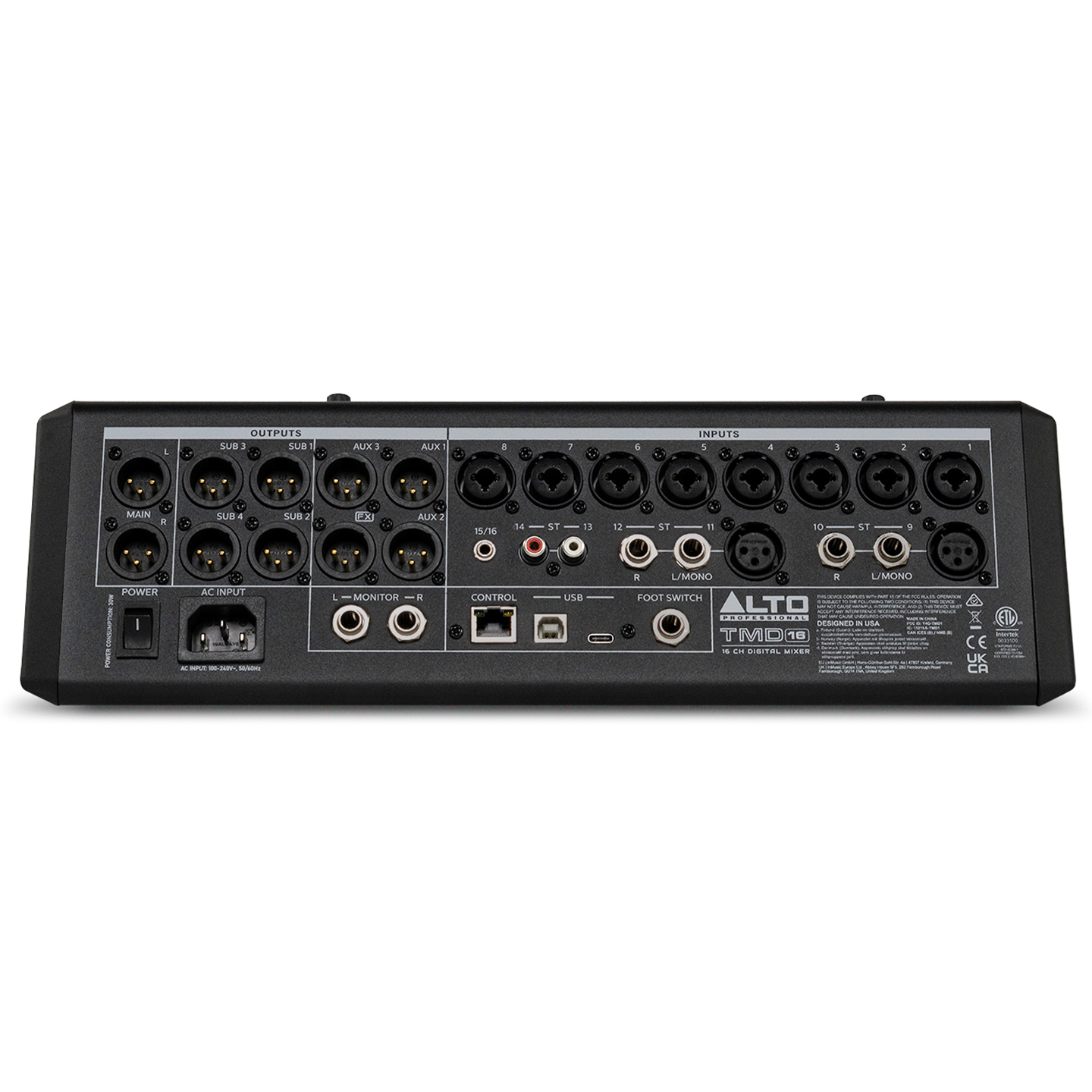Alto TMD 16 – 16-Channel Compact Digital Mixer with Bluetooth and USB ...